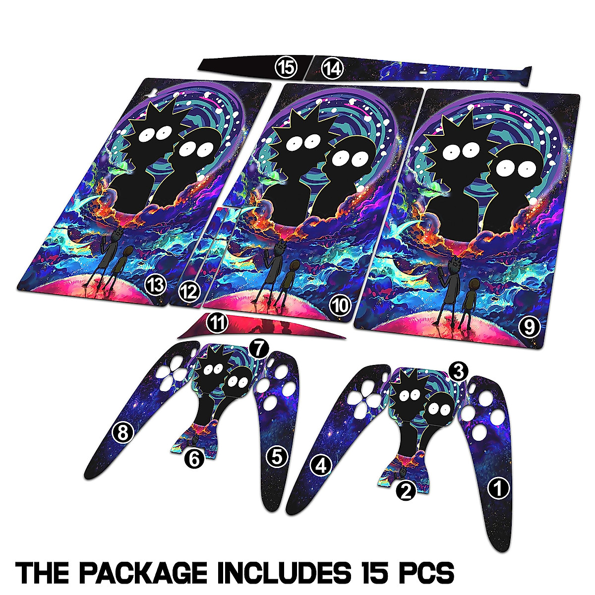 HK Studio Hippie Metaverse Decal Sticker Skin Specific Cover for Both PS5 Disc Edition and Digital Edition - Waterproof, No Bubble, Including 2 Controller Skins and Console Skin