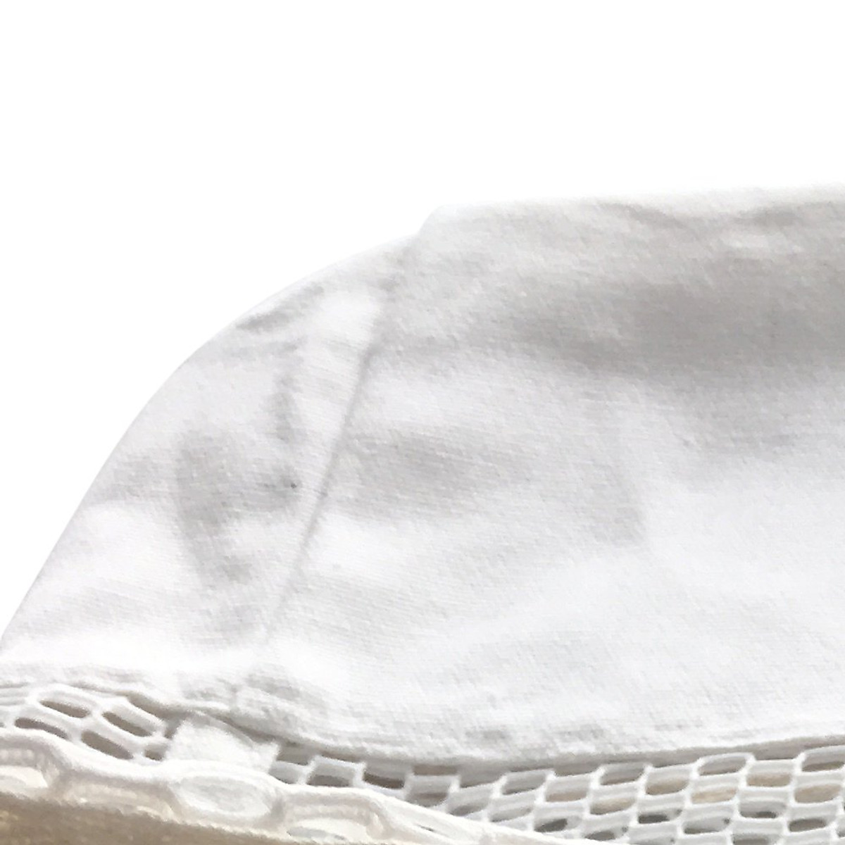 Flowertree Carry All Plain Canvas Mesh Tote Sheer Summer Shopping Bag White