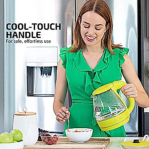 OVENTE Glass Electric Kettle Hot Water Boiler 1.5 Liter Borosilicate Glass Fast Boiling Countertop Heater - BPA Free Auto Shut Off Instant Water Heater Kettle for Coffee & Tea Maker - Green KG83G