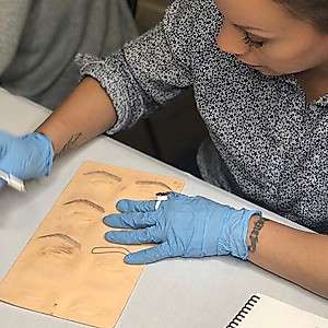 Microblading Supplies 3 Piece Tattoo Practice Skin For Eyebrows: Permanent Makeup Silicone Skin To Practice Brow Micro-Blading And Needling, Fake Skin Sheets For Professionals And Beginners