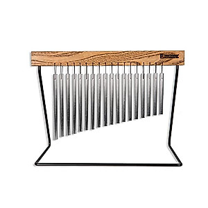 TreeWorks Chimes Medium Top Bar Chime — Made in U.S.A. — for Percussion Tables, Desks, Classroom Music, Meditation or Yoga, Includes Powder Coated Metal Stand (TRE421)