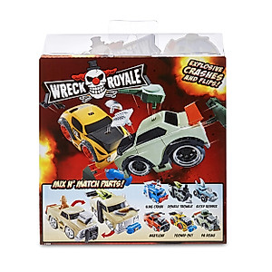 MGA Entertainment Wreck Royale Exploding Crashing Da Bomb Race Car with 4 Mix 'N Match Explosive Parts, Multicolor (565741)