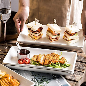 3 Tier Serving Stand Tiered Serving Stand with 3 Porcelain Serving Platters Trays for Dessert Server Display Collapsible Sturdier Metal Rack Large Size 14 inch