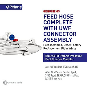 Polaris Genuine Parts G5 Complete Feed Hose with UWF Replacement for pressure-side cleaners 280, 280 Tank Trax, TR28P, 380, 180