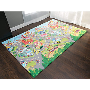 Baby Care Play Mat - Playful Collection - Play Mat for Infants – Non-Toxic Baby Mat – Cushioned Baby Mat Waterproof Playmat – Reversible Mat (Medium, Zoo Town)