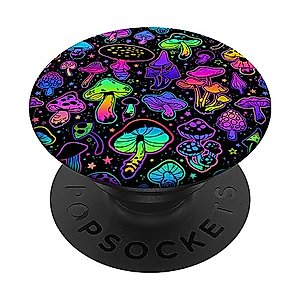 Psychedelic Magic Mushrooms Hippie Trippy Pattern PopSockets Swappable PopGrip