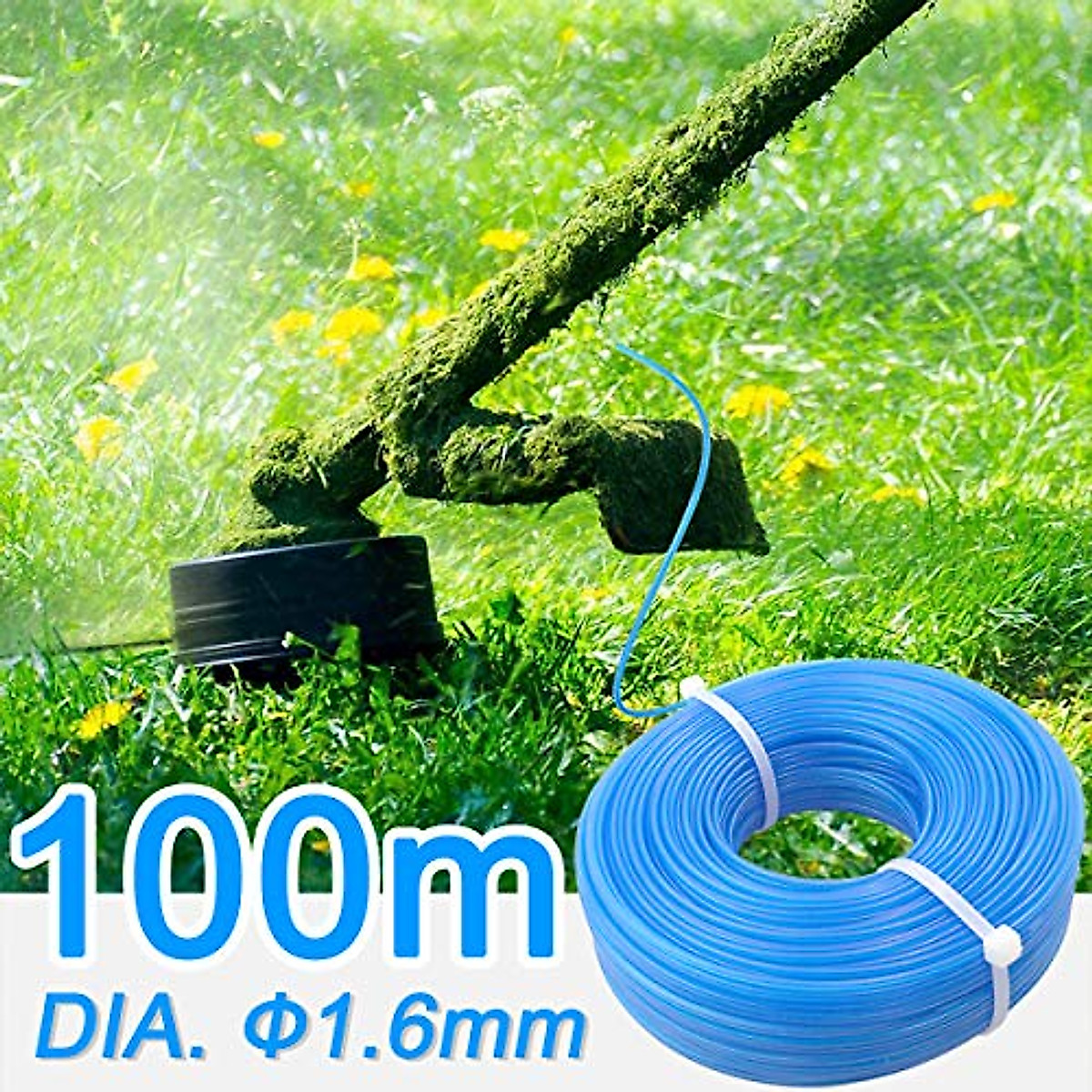 Grass Trimmer Line .065'' Weed Wacker Eater String 328ft String Trimmer Lines, Nylon