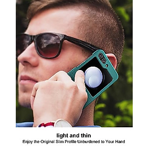 redluckstar Case for Samsung Galaxy Z Flip 5,Thin Slim Fit Matte PC with Non-Slip Full-Body Protection Phone Cover for Galaxy Z Flip 5 (Green)