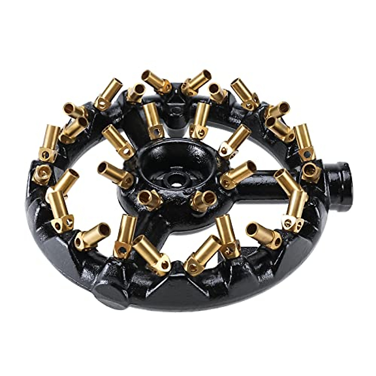 skyehomo Natural Gas Jet Burner for Chinese Wok Range, Grilling, Stir Fry | Bronze Round Nozzle Jet Burner Cast Iron with 32 Brass Tips - Up 160,000 BTU