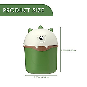 Waste Bins Mini Trash Can Cartoon Desktop Garbage Bin Cute Monster Waste Flipping Basket Wastepaper Container Rubbish Bin Buckets Can for Bedroom Office Makeup Pad Holder