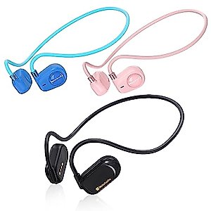 MeloAudio Open-Ear Headphones Bluetooth Earbuds 3 Pack for Adult and Kids, Running Headphones with Noise Cancellation Mic, Bass Up, Waterproof, Secure Fit, Super Lightweight Wireless Headphones