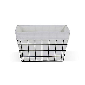 Cheung's 16S003 Lined Metal Wire Rectangular Storage, Black