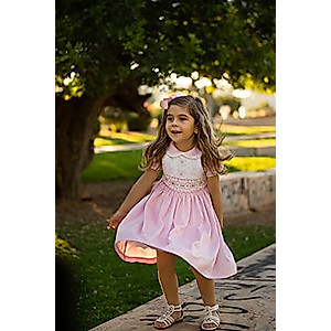 Pettigirl Girls Kids Cute Pink Hand Embroidery Smocked Dresses