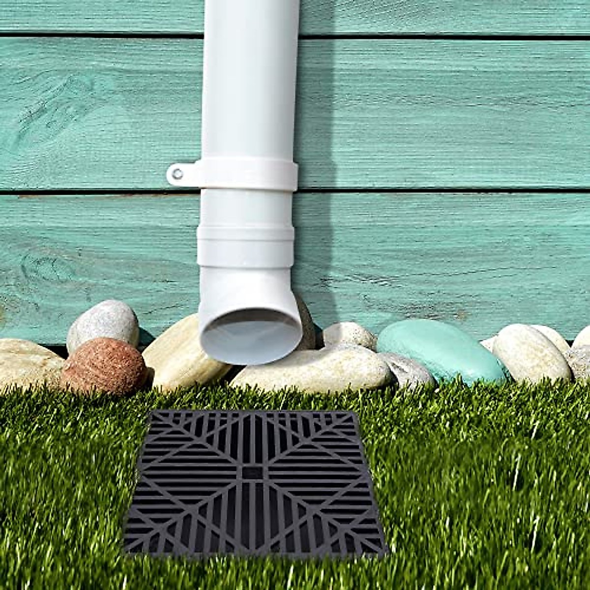 LFUTARI Rain Gutter Downspout Extensions Flexible-No Dig Low Profile Catch Basin Downspout Extension Kit-Down Spout Extender for Yard, Ground and Lawn Included