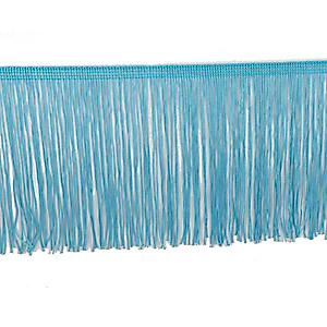 Heartwish268 Fringe Trim Lace Polyerter Fibre Tassel 6inch Wide 10 Yards Long for Clothes Accessories Latin Wedding Dress DIY Lamp Shade Decoration Black White Red(Lake Blue)-L8