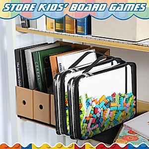 Sanwuta 12 pcs Clear PVC Toy Storage Bags with Zipper Waterproof Toy Bags Puzzles Organizing Bags for Books Board Games Building Blocks Toiletry