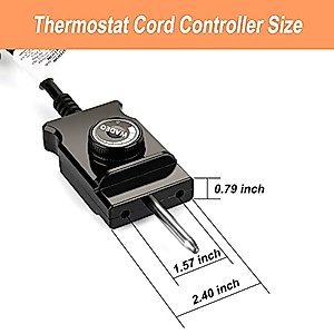 WADEO Adjustable Thermostat Probe Control Cord for Masterbuilt Smokers Cord Replacement.(15A Max, 110V)