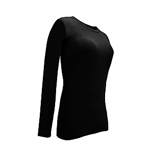 Natural Uniforms Women's Under Scrub Tee Crew Neck Long Sleeve T-Shirt-3-Pack (Medium, 3 Pack Black)