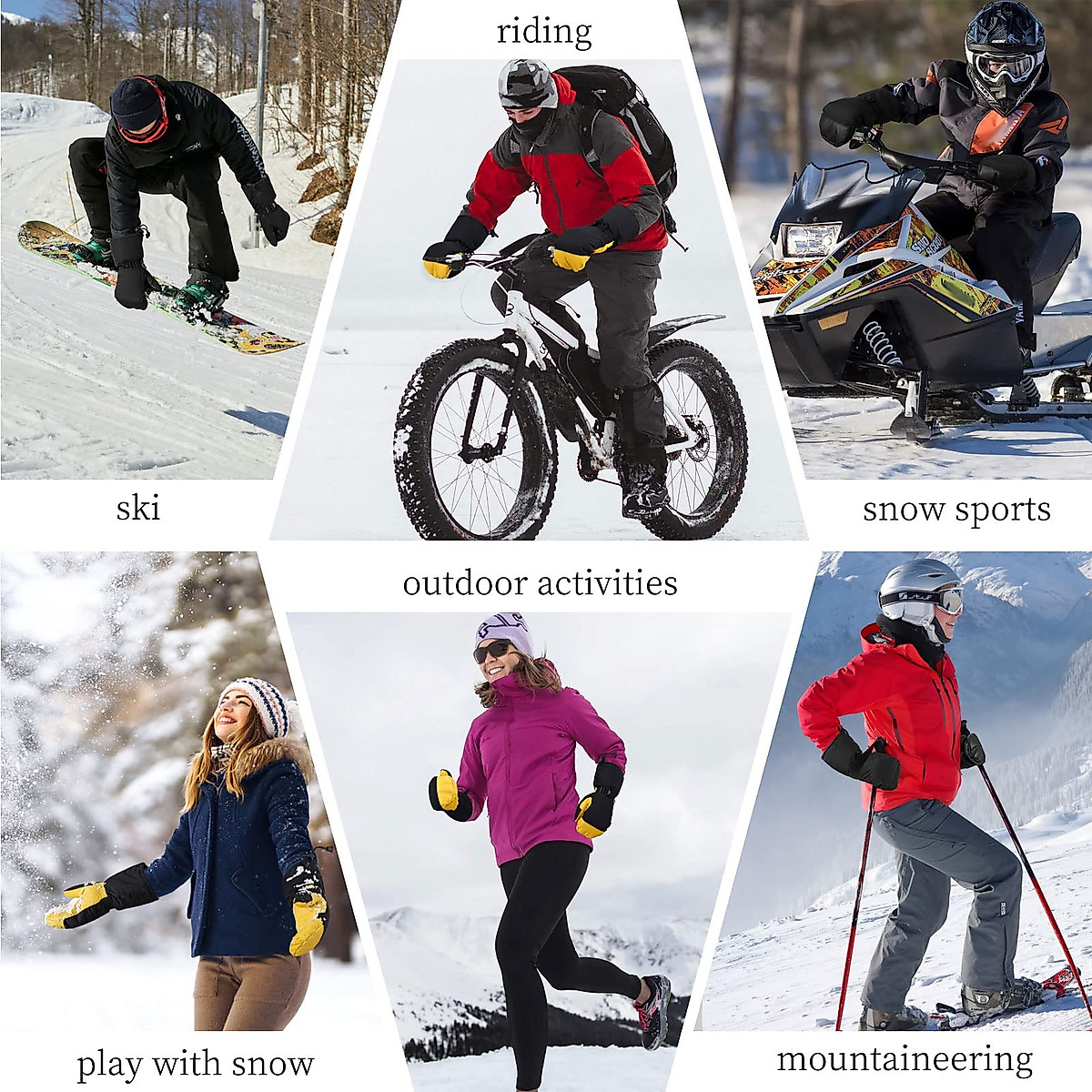 OZERO Winter Ski Gloves Cold Weather Glove Snow Mittens with Thermal Insulation Work Gloves