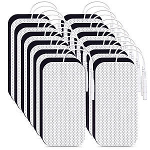 AUVON TENS Unit Electrode Pads 2"x4" 24 Pcs Value Pack, Reusable Latex-Free TENS Unit Pads with Upgraded Self-Stick Performance, Rectangular Replacement Pads for TENS 7000, Etekcity TENS EMS Machine