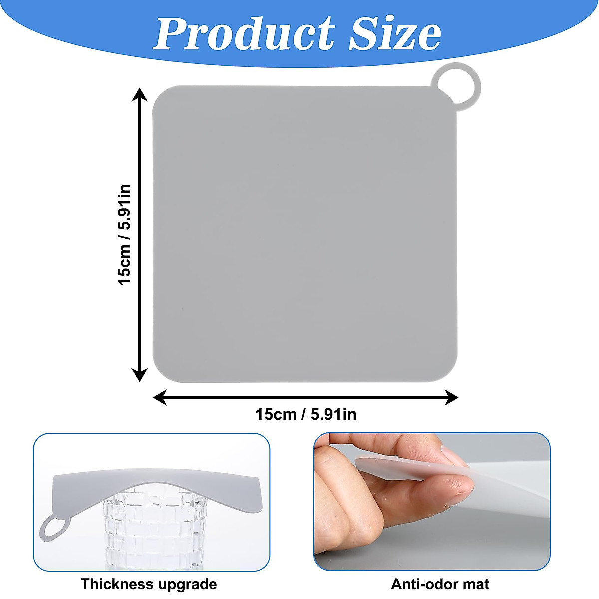 2 Pcs Drain Covers, 5.91×5.91in Silicone Shower Drain Cover, Floor Drain Cover, Silicone Sink Cover for Shower Bathtub Kitchen Laundry Sink Accessories