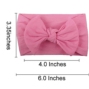 DED 18 Pieces Nylon Newborn Headbands Hair Bows Elastics Soft Bands Headwraps for Newborns Infants Toddlers