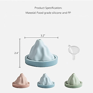 3D Snow Mountain Shape Fun Shapes Ice Molds - 3 Pieces Ice Ball Machine Molds, DIY Freezer Popsicle Molds with Funnel Easy to Release for Whiskey Cocktails Bourbon Jello Party Favors