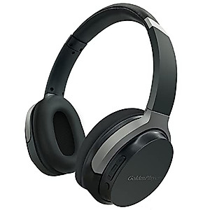 GoldenPlayer On Ear Bluetooth Headphones, 25 Hours Playtime Wireless Headphones with Microphone, HiFi Stereo Headphones with Swivel Earmuffs, Comfortable Headphones for Adults/Teens/Laptops (Black)