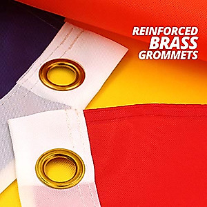 Anley Fly Breeze 3x5 Foot Rainbow Pride Flag - Vivid Color and Fade proof - Canvas Header and Double Stitched - Gay LGBT Pride Day Month Parade LGBTQ Community Banner Flags with Brass Grommets