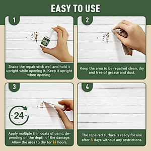 DWIL Wood Touch Up Paint - 1.5 Oz Touch Up Paint Pen for Wood Refinishing, Quick-Dry Wood Paint for Scratches,Chips and Spots on Furniture, Cabinets, Doors, Tables, and Dressers (White)