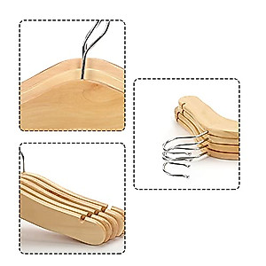 QONIA Wooden Baby Hangers,Kids Hangers,Notched Shoulder Design for Children,Decoration Hanger,10 Pack,Medium