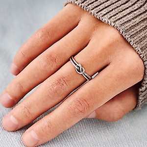 Story Jewellery Mothers Day Gifts from Daughter, The Mother&Daughter Bond is a Knot Tied by Angel's Hands Ring, Mother Daughter Ring, Ring for Mom from Daughter, 925 Sterling Silver Heart Bond Ring08