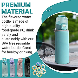 Water Bottle With Flavor Pods, BPA FREE, Air Water Bottle, Tritan, Water Bottle 650 ML, Sports Water Bottle (Black)