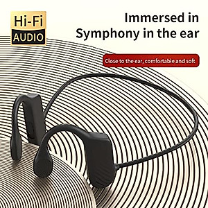 Betreasure Bone Conduction Headphones Wireless Earphone Bluetooth Earbuds Sports Waterproof HiFi Stereo Ear-Hook Headset with Microphone (Black)