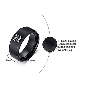 KBNSUIAN Pronoun Gender They Them Ring 8mm Matte Pride Band Ring Nonbinary NB Pride Genderqueer LGBTQ Pronouns Jewelry, Size 11