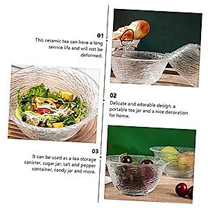 Alipis 2 Pcs Transparent Salad Bowl Old Fashioned Glass Vegetable Container Trifle Bowl Glass Pasta Crystal Serving Bowl Deep Soup Fruit Bowls Glass Bowl Simple Style Bowl Yogurt Bowl