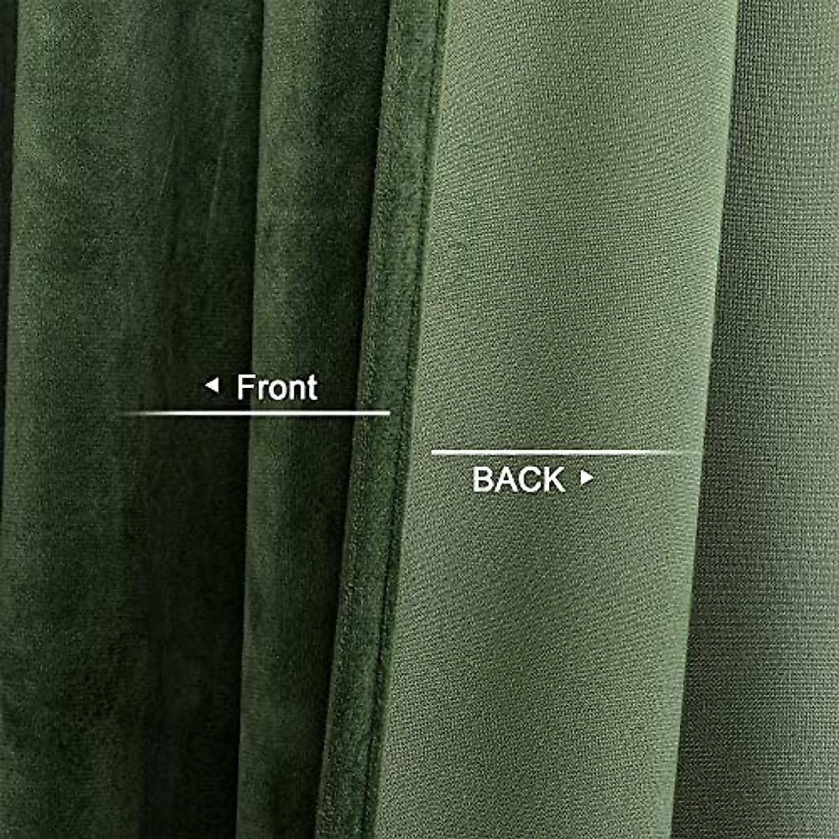 Benedeco Blackout Green Velvet Curtains for Bedroom Window, Light Filtering Drapes for Living Room Darkening Soundproof Thermal Curtain Rod Pocket 52 x 108 inches Long Length Set of 2 Panels