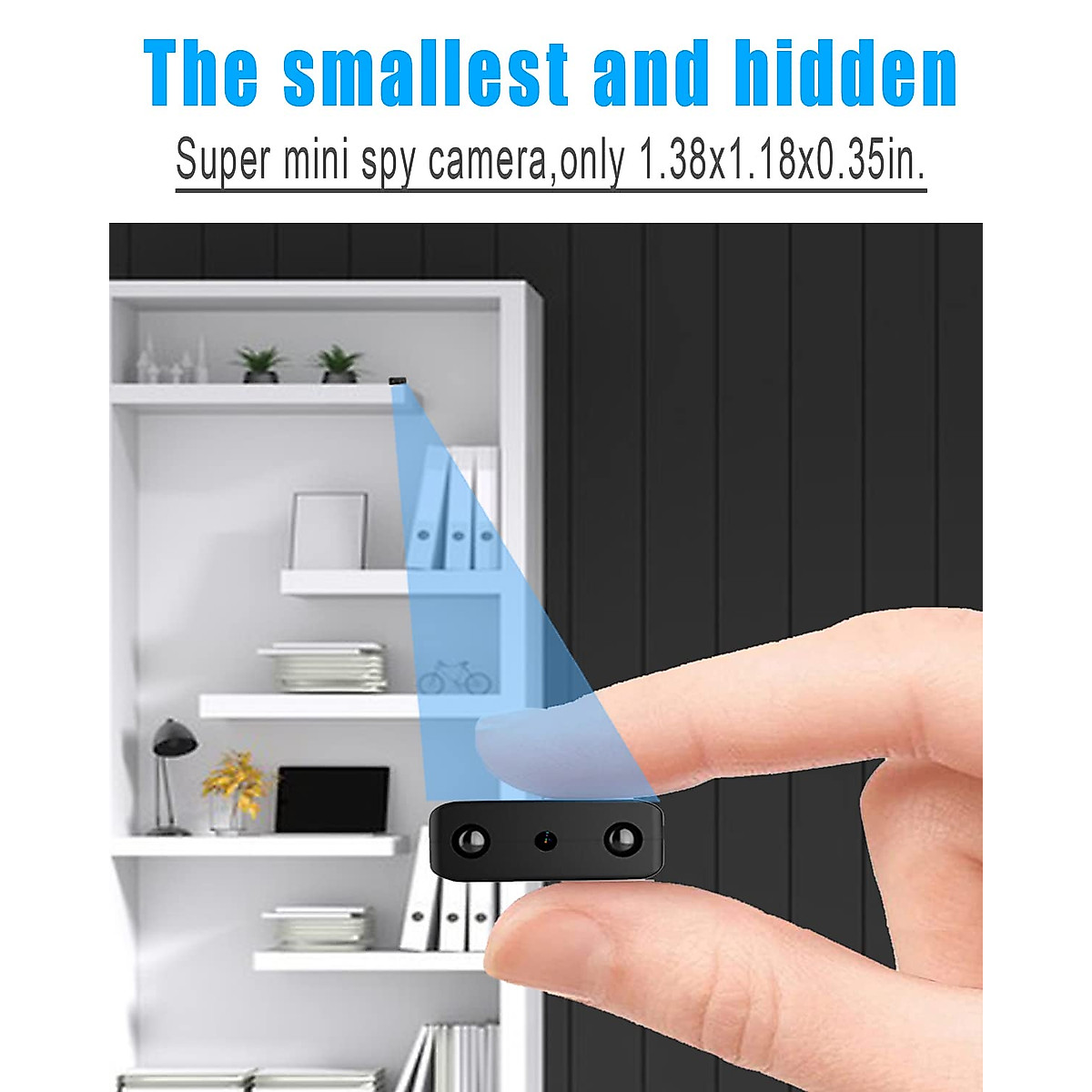 Spy Camera WiFi, Smallest Hidden Cameras, HD1080P Mini Home Security Cameras,Covert Baby Nanny Cam with Cell Phone App, Tiny Smart Camera for Indoor Video Recorder Activated Night Vision