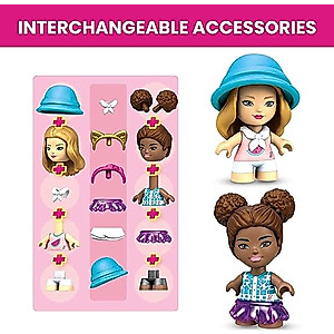 MEGA Barbie Camper Building Toy Vehicle Playset, Adventure DreamCamper with 123 Pieces, 2 Micro-Dolls, Accessories, Pets and Furniture