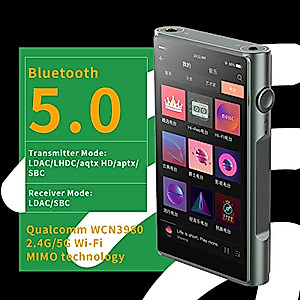 SHANLING M6 Ultra MP3/MP4 Player,Portable Music Player,Hi-Res Bluetooth Audio Player,2.4G/5G WiFi|5.0in Screen|4+64GB|16X MQA|4X AK4493SEQ|Android10 Snapdragon 665|3.5&4.4mm|900mW@32Ω Output (Green)