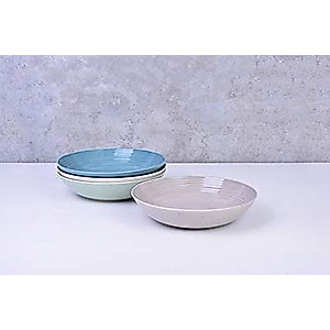 Sango Siterra Artist's Blend Stoneware Dinner Bowls, Assorted Colors (Set of 4)