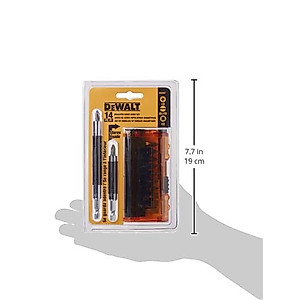 DEWALT Screwdriver Bit Set, Magnetic Drive Guide, 14-Piece (DW2097CS)