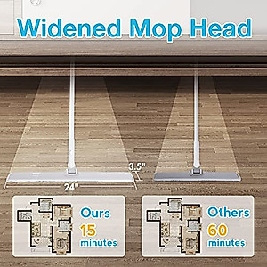 BOOMJOY Microfiber Mop for Floor Cleaning with 4 Pads, Mop for Hardwood Floor, 24" Widened Aluminum Head, Dust Mop for Laminate & Tile, Wooden Cleaning