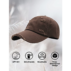Unisex Vintage Washed Baseball-Cap Twill Adjustable Dad Hat Womens Cotton Low Profile Baseball Cap Unconstructed White Style One Size