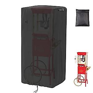 Rilime Popcorn Cart Cover - Waterproof 420D Popcorn Machine Cart Cover,Dustproof Popcorn Maker Cart Cover for Nostalgia With 2 Windproof Buckles & Adjustable Drawstring