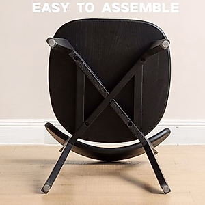 Grewood 100% Solid Oak Wood Dining Chairs,Mid Century Modern Dining Chairs with Rounded Backrest,Kitchen,Dining Room Chairs Set of 1/2/4 (1, White Color)