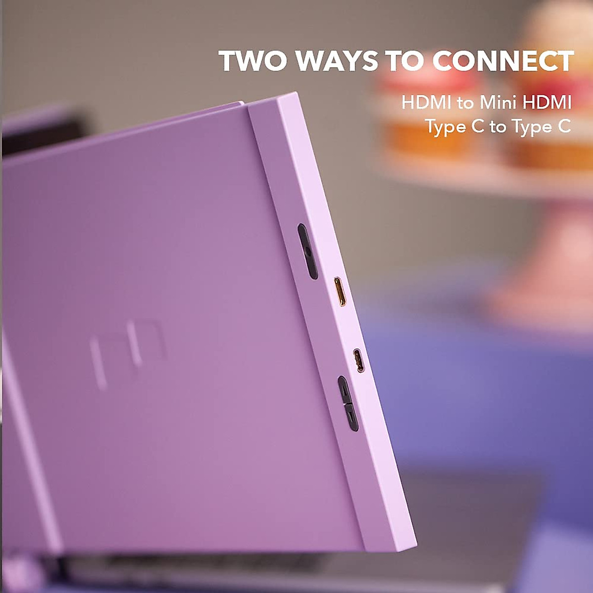 New Mobile Pixels Duex Lite Portable Monitor for Laptops(2024 Upgraded), 12.5" Full HD IPS Laptop Screen Extender, USB C/HDMI Powered Plug and Play, Windows/Mac/Android/Switch Compatible (Misty Lilac)
