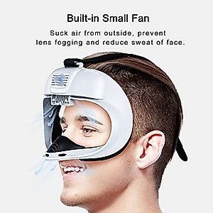 VR Face Cover with Soft Leather Pad for Oculus/Meta Quest 2 Accessories, Facial Interface with Cooling Fan to Relieve Lens Fogging and Hot Air White
