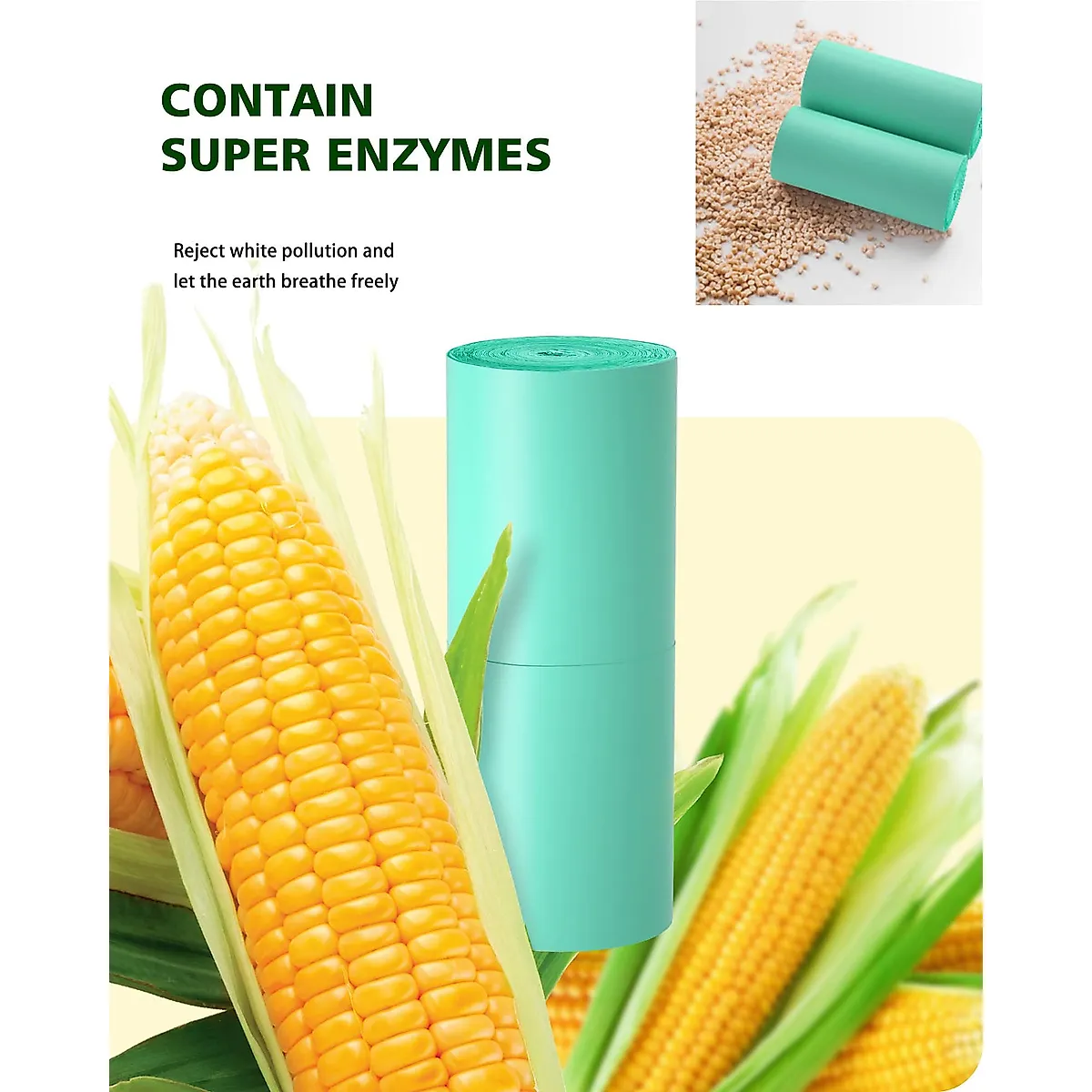 AYOTEE Biodegradable 4 Gallon Compostable Trash Bags, 140 Count, Unscented, 15-23 Liter Capacity, 4-6 Gallon Trash Bags, Suitable For Small Trash Cans, Liners