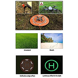 Drone Landing Pad, 21.65''/55cm Luminous Drones Launch Mat Fast-fold Double Sided Helipad for DJI Mini 3 PRO/Mavic AIR 2/AIR 2S/Mavic Mini 2/SE/1,Mavic 2 PRO,DJI Phantom 3/4 Inspire,DJI AVATA/Zoom